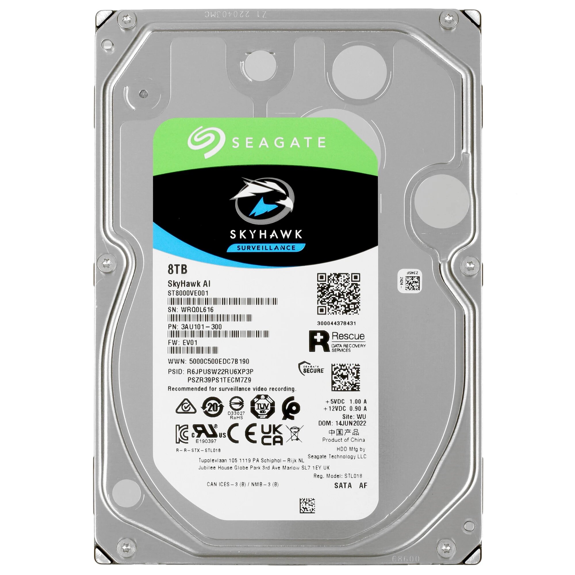 Seagate 8 ТБ Внутренний жесткий диск (ST8000VE001)