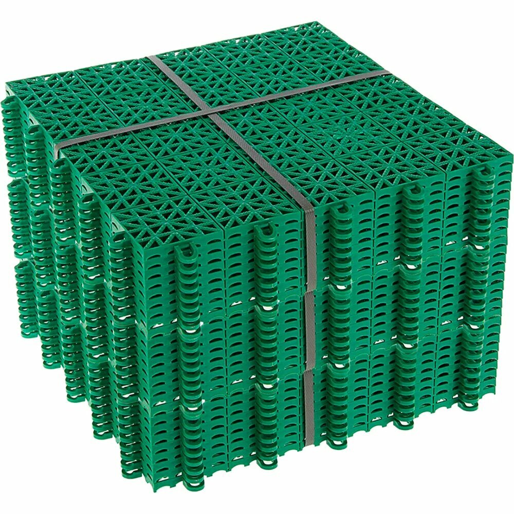 ГеоПластБорд Покрытие для дорожек модульное универсальное h 1 см 33x33 см комплект 27 шт. ГеоПластБорд, цвет зелёный УМП_330. 330. 10_з_27 УМП_330.330.10_з_27