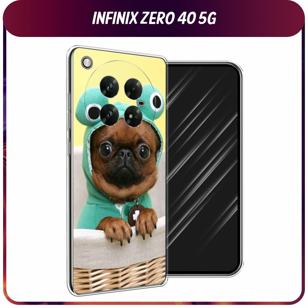 Чехол на Infinix Zero 40 5G / Инфиникс Зеро 40 5G с принтом "Собачка в шапке лягушки"