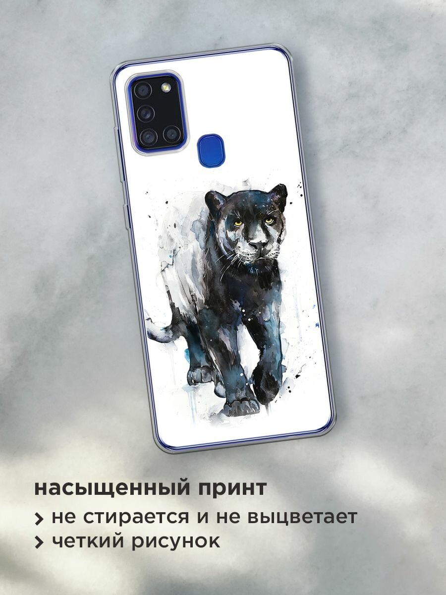 Чехол на Samsung Galaxy A21s / Самсунг Галакси A21s с принтом "Пантера арт 3" — фото 1