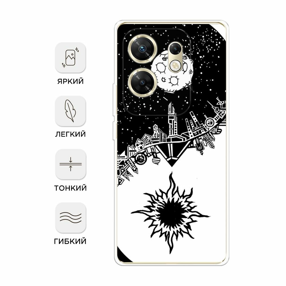 Чехол на Infinix Zero 30 4G / Инфиникс Зеро 30 4G с принтом "Инь янь геометрия" — фото 1