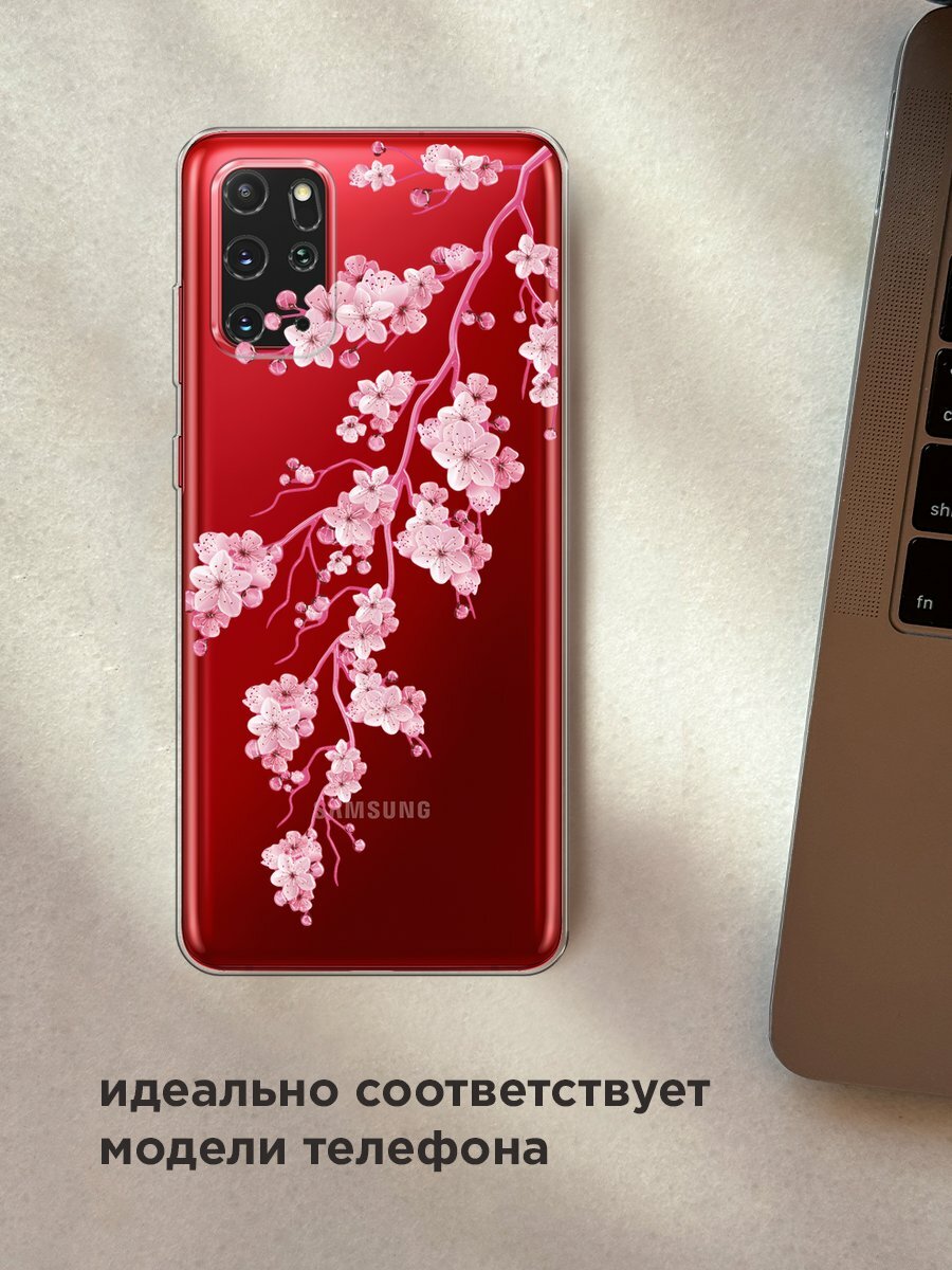 Чехол на Samsung Galaxy S20 + / Самсунг Галакси S20 Плюс с принтом "Ветка сакуры 2" — фото 1