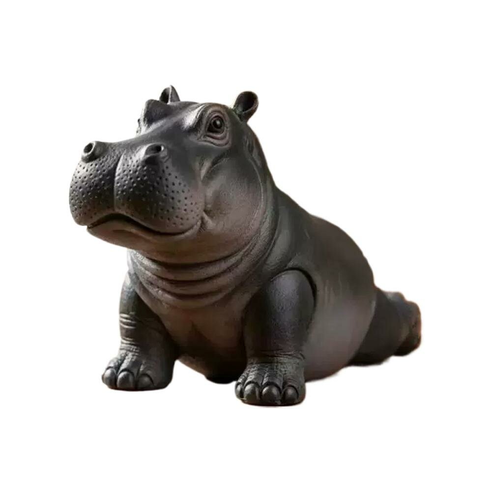 Милый неуклюжий бегемот, занимающийся йогой, модель для йоги