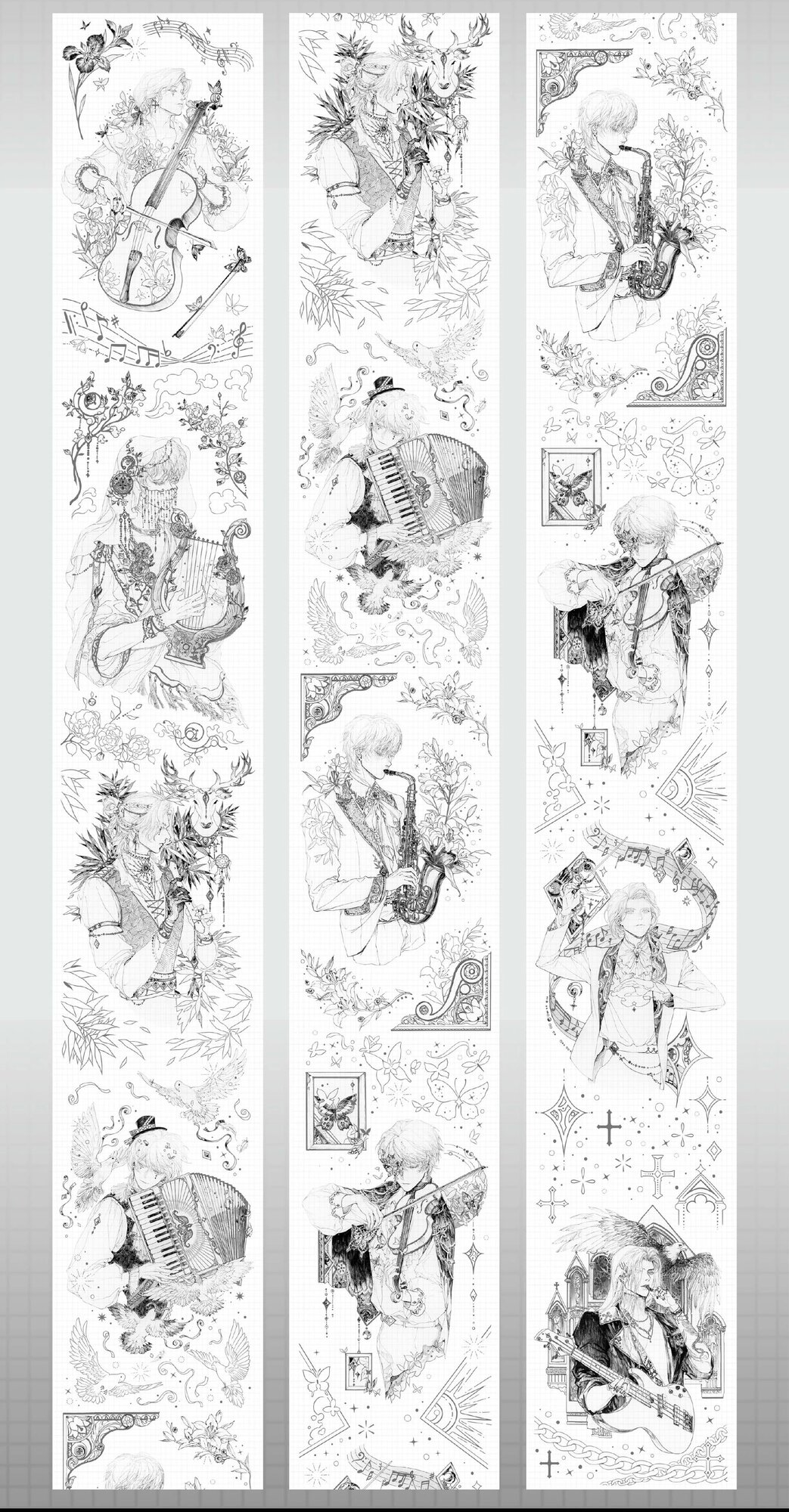 Pure Love Boyfriend Series PET Washi Tape - Moon Lake Journey silvery shell 7x95cm