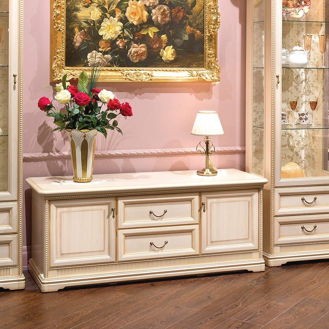 Тумба ТВ Джоконда Крем, классический стиль, напольная, Miassmobili