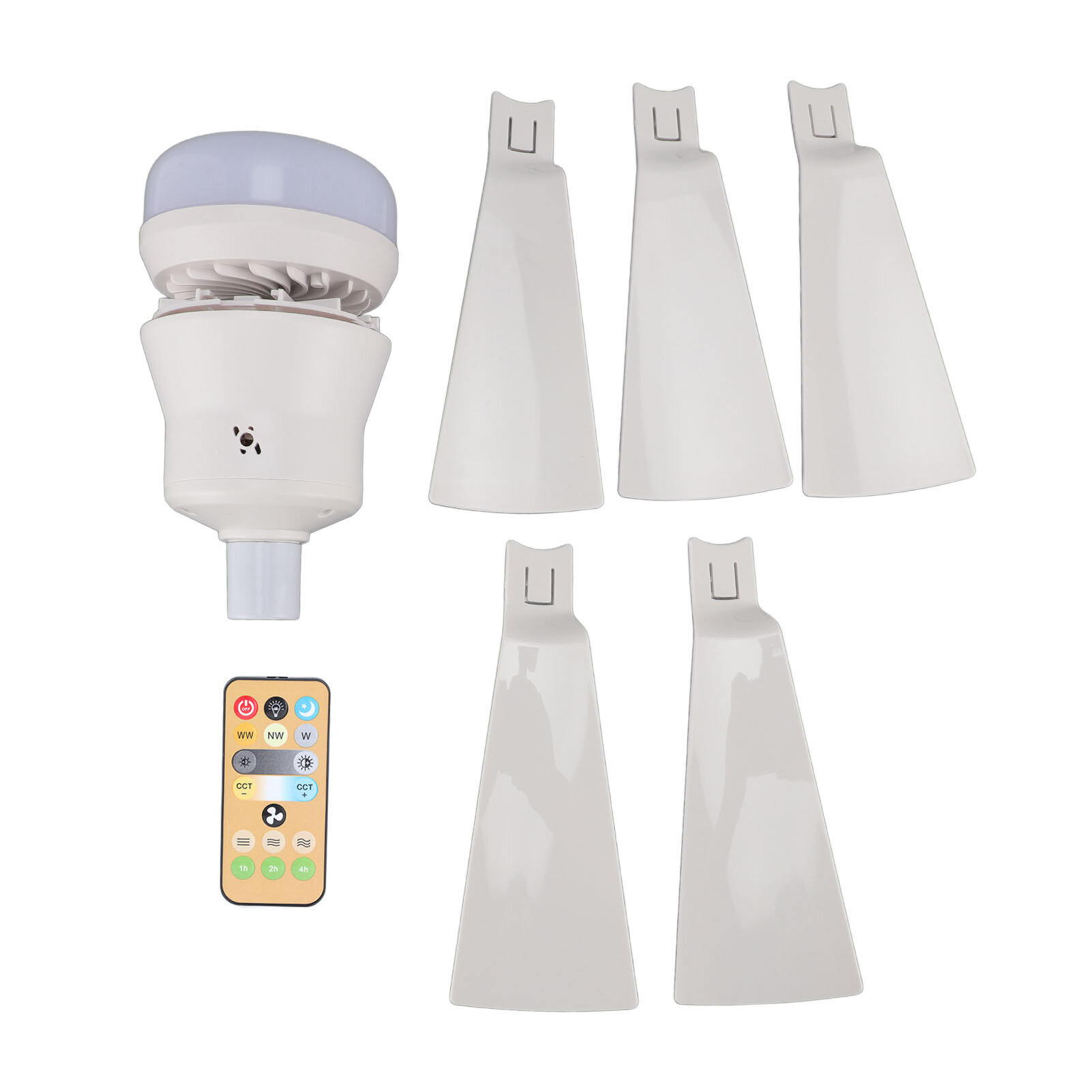 Потолочный вентилятор, от 3000 до 6500 К, регулируемая яркость, 3 таймера скорости ветра, розетка E26 с