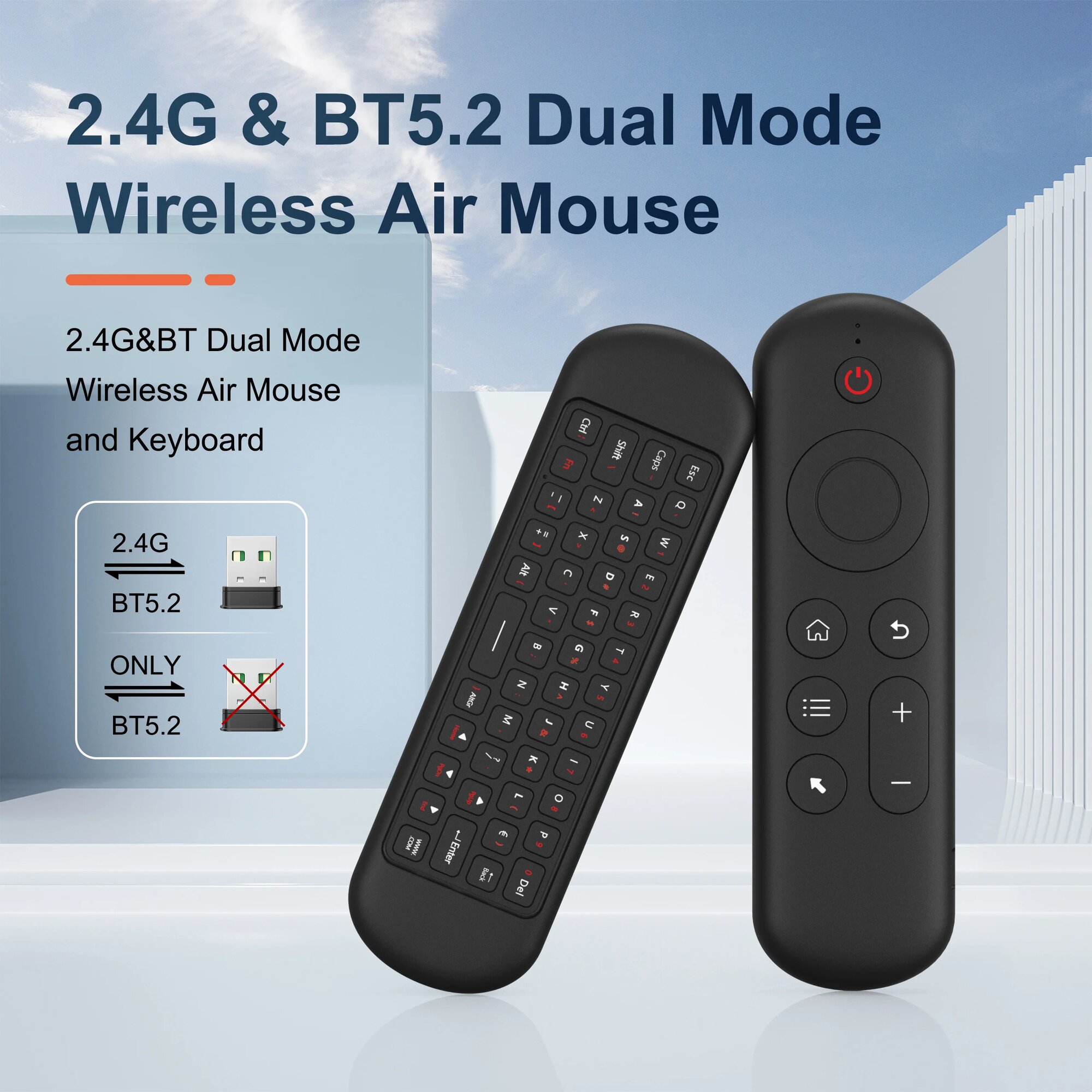 Мини-клавиатура Bluetooth 5.0 2.4G с мышью и голосовым пультом, Backlight