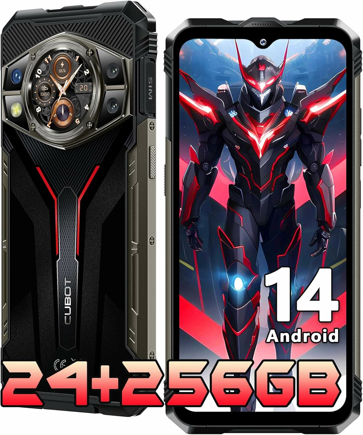 Защищенный смартфон CUBOT KingKong AX, Android 14/MTK G99/24 ГБ ОЗУ 256 ГБ ПЗУ, две SIM-карты/двойной экран 6,58 и 1,32 дюйма/33 Вт/GPS/NFC