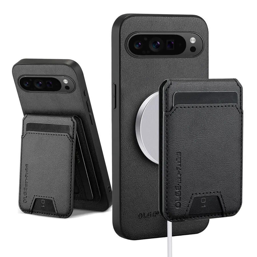 Магнитный кожаный чехол Google Pixel 10a Black