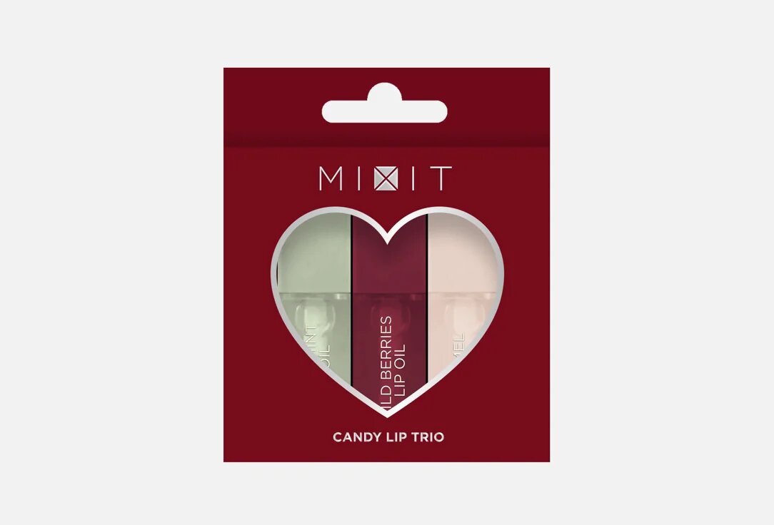 Набор масел для губ MIXIT Candy lip trio: Sweet mint, Frozen coconut, Spicy berries
