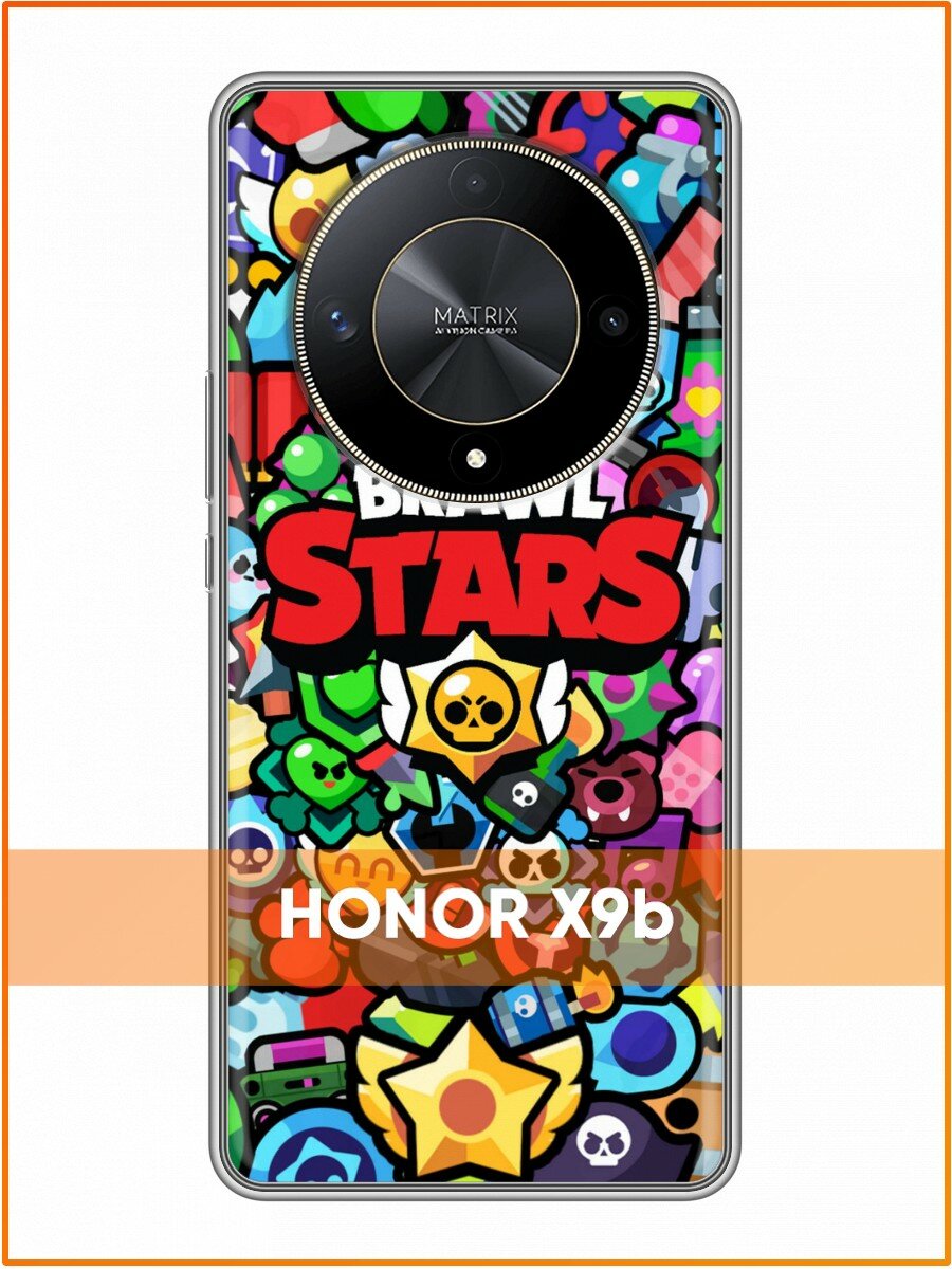 Чехол для Honor X9b 5G с принтом для мальчиков Brawl Stars (Хонор Х9б 5G)