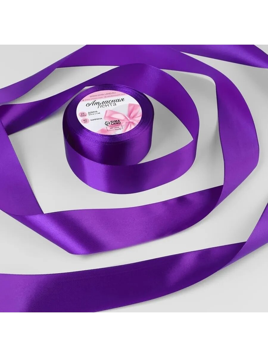 Широкая атласная лента для декора и рукоделия