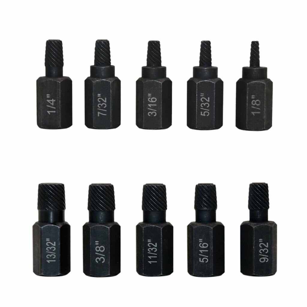 Набор из 10 сверхмощных экстракторов для винтов и болтов удаления сломанных винтов, болтов, шпилек, фитингов,