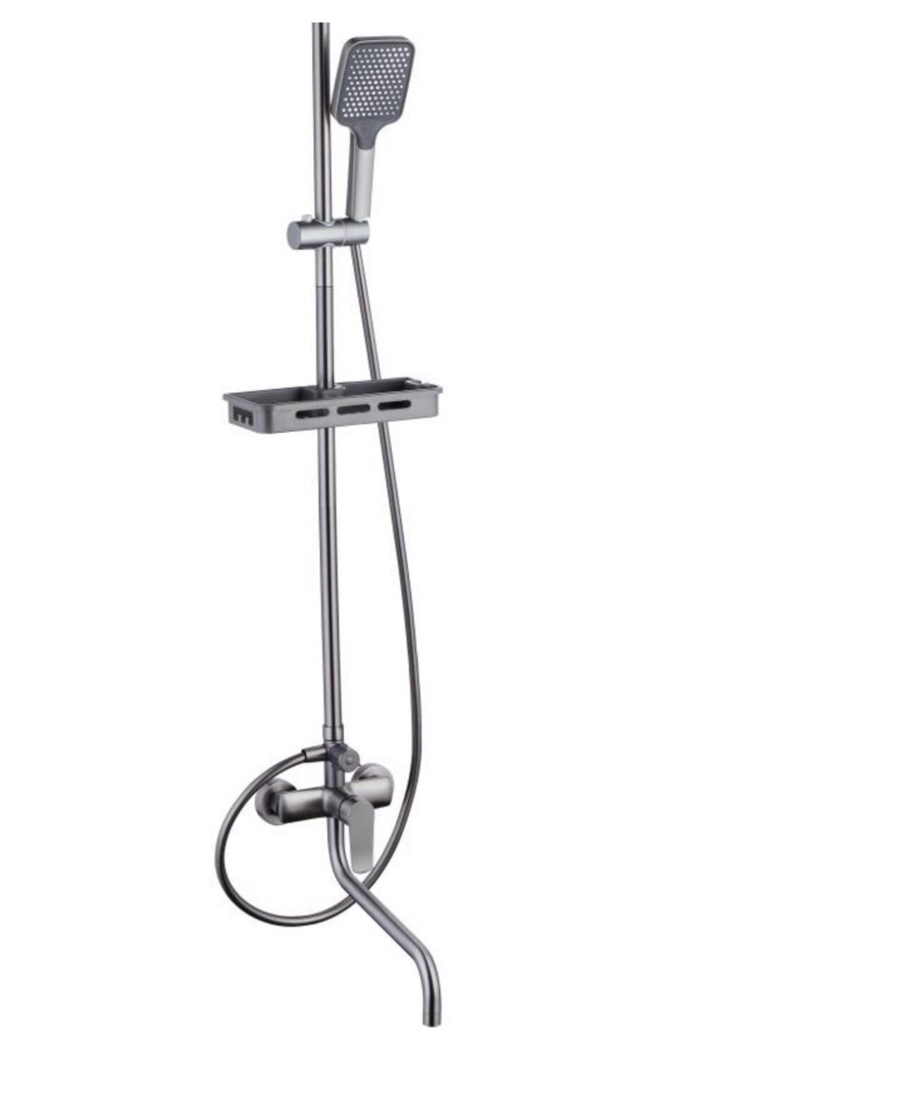 Душевая система и душевая стойка с тропическим душем смеситель для ванны латунь серый сатин 160см