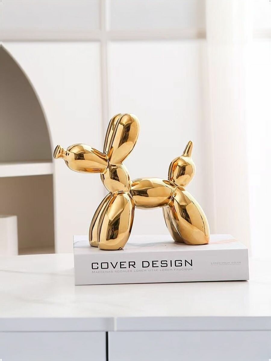 Статуя собаки из смолы собака из воздушного шара современная декоративная для гостиной и офиса 18cm 20cm