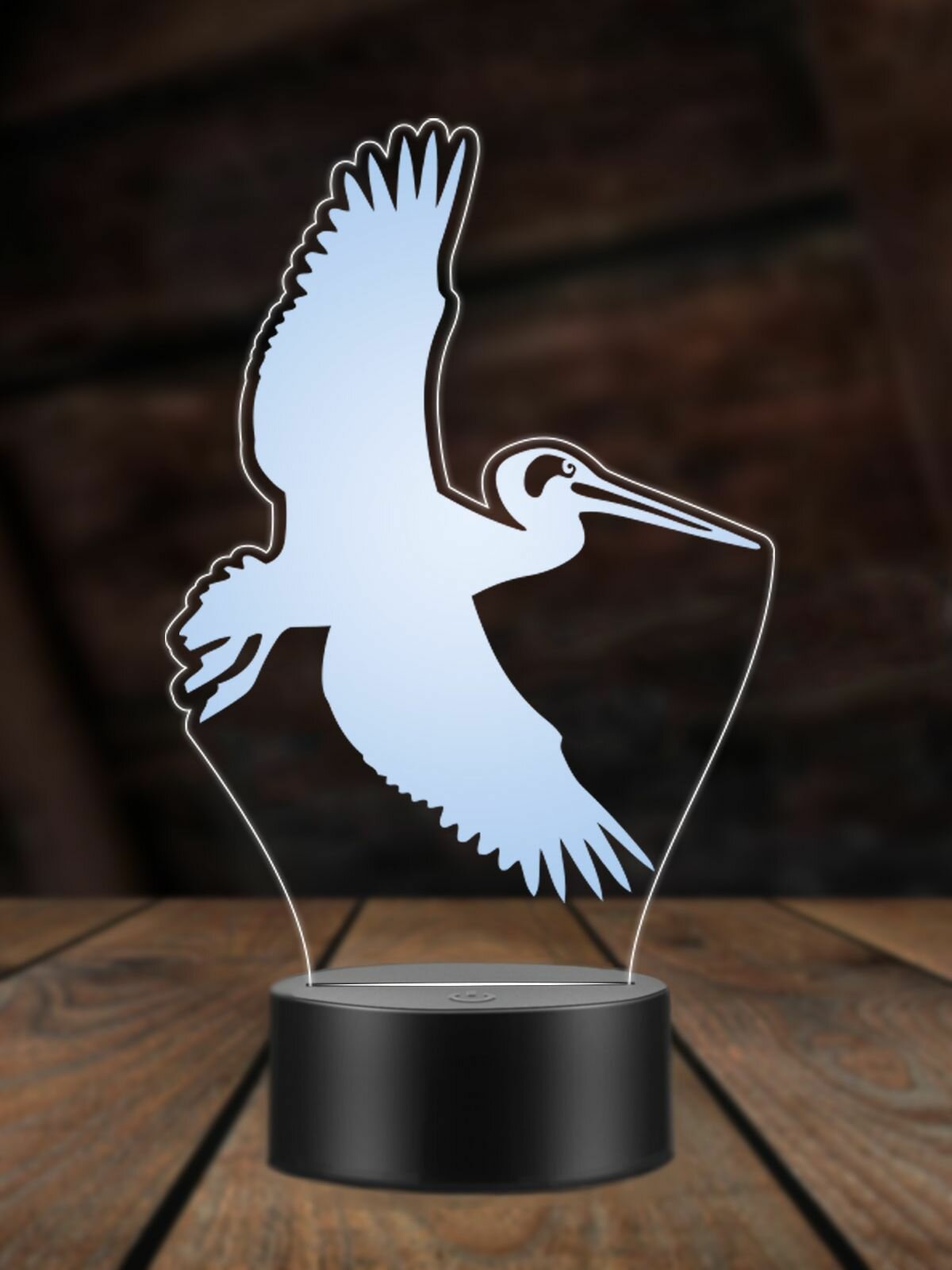 Ночник Пеликан, ночная лампа, 3Д светильник, птица