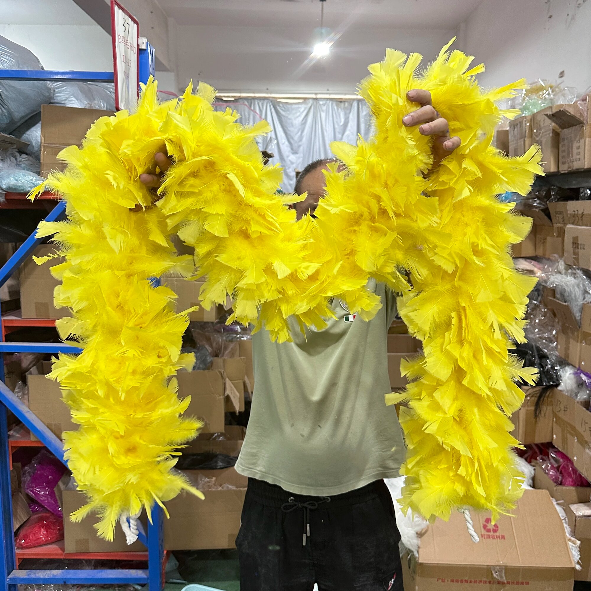 Желтый пушистый перьевой боа Желтый, Yellow