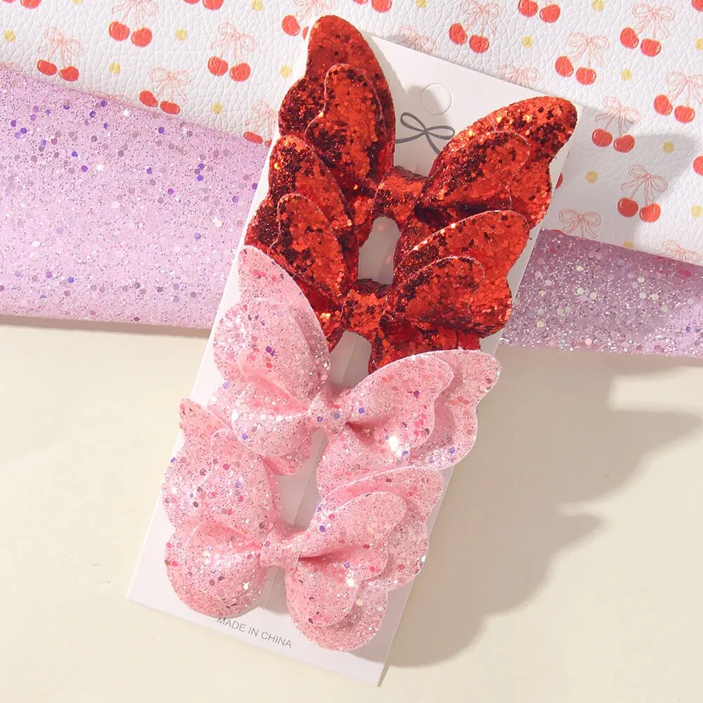 Детские заколки CUTE BOWS цветные бабочки FJ265-3