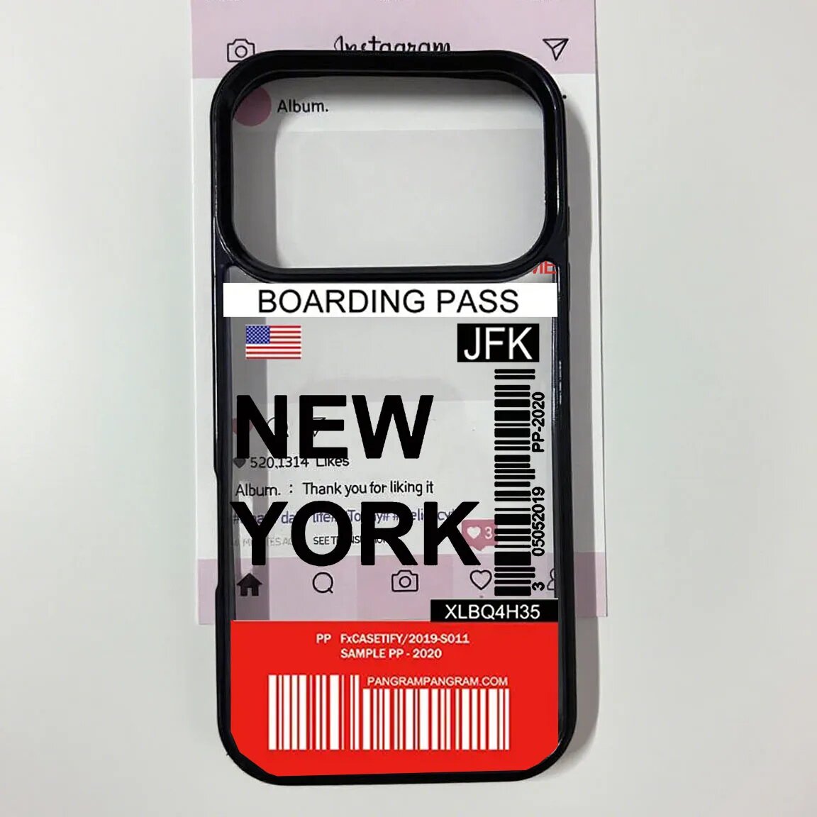 Чехол для iPhone на boarding pass New York Black-LYF1123065