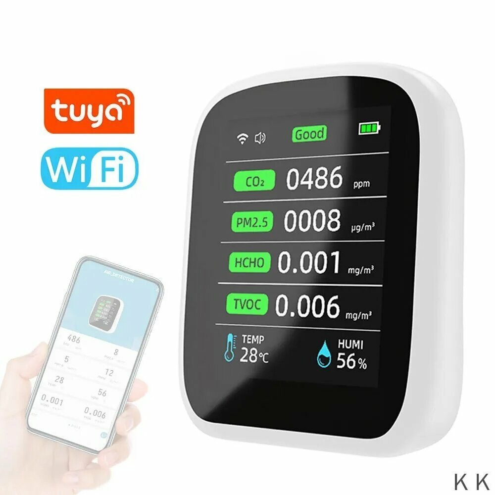 NDIR инфракрасный датчик двуокиси углерода, TUYA WIFI, Монитор качества воздуха,