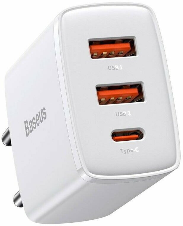 Сетевое зарядное устройство Baseus Compact Quick Charger 2U+C 30W EU White (CCXJ-E02)