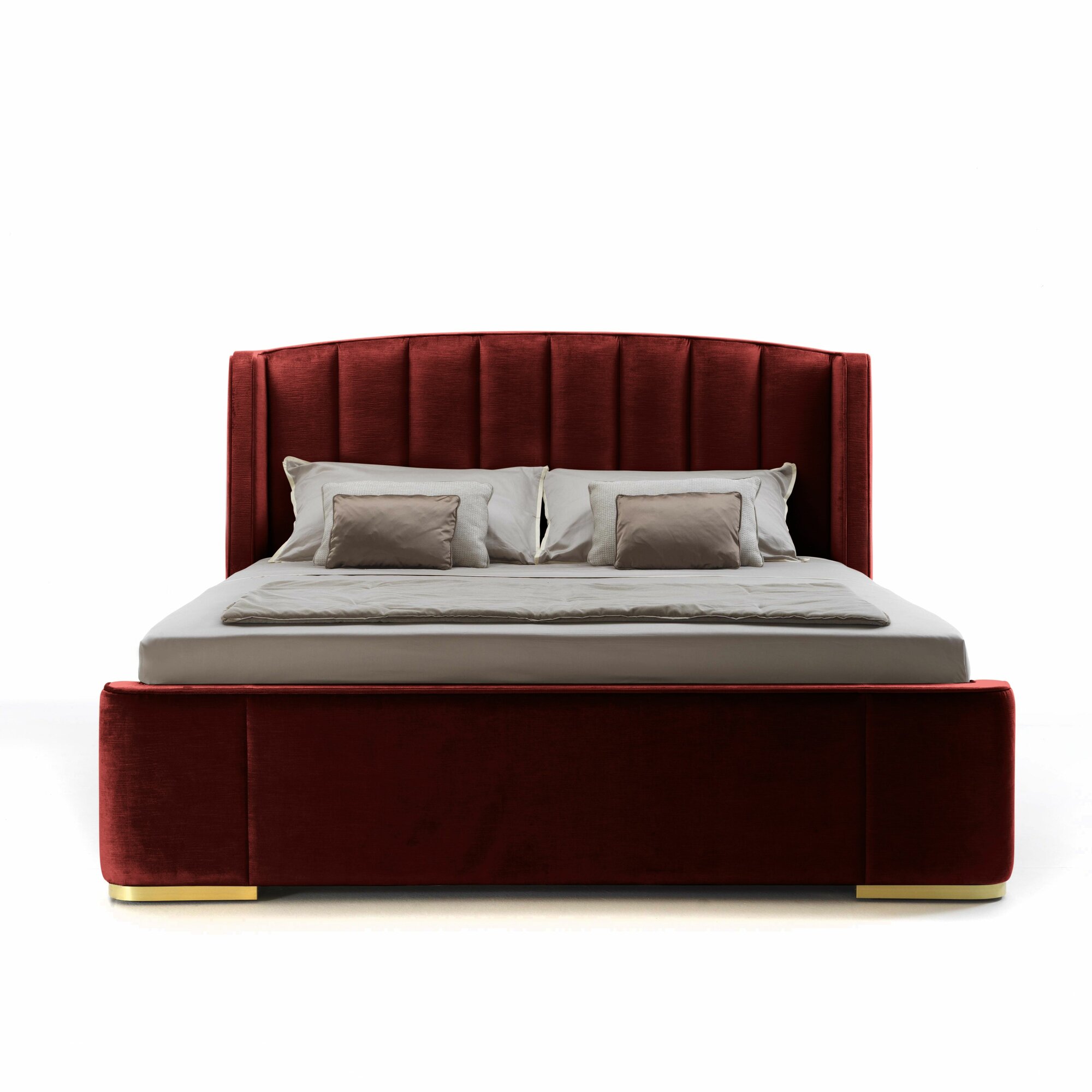 Двуспальная кровать Madison 160х200, с подъемным механизмом и ящиком для белья, бордовый