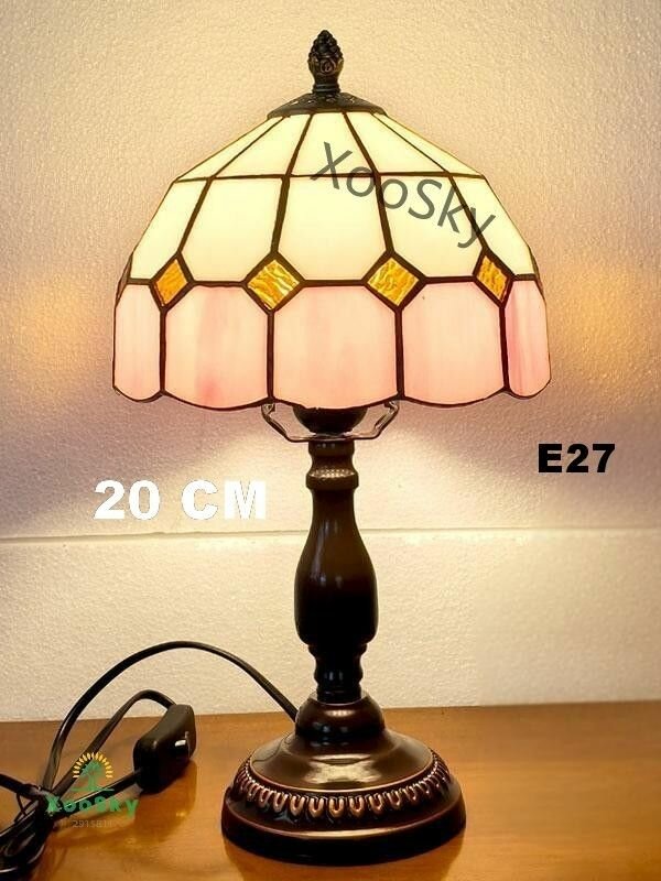 Настольная лампа 20 см, XooSky X03S Декоративная лампа Тиффани, светильник для спальни, гостиной, кабинета
