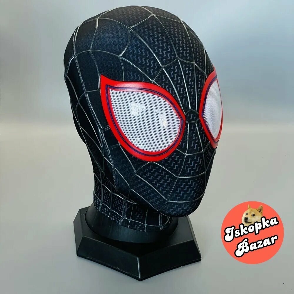 Маска spider man; человек-паук. MILES MORALES. Marvel, Супергерои, cosplay. для взрослых, ручная работа. высококачественный