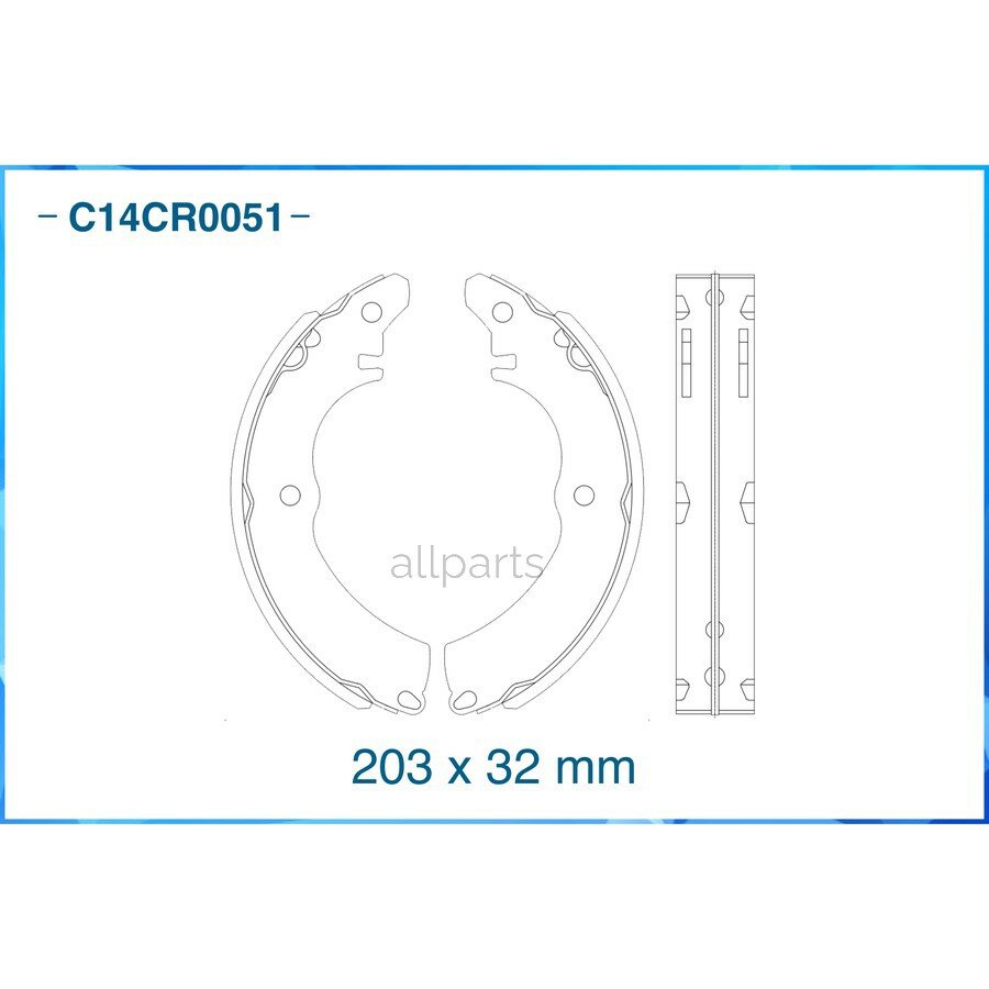 CWORKS C14CR0051 Тормозные колодки задние барабанные