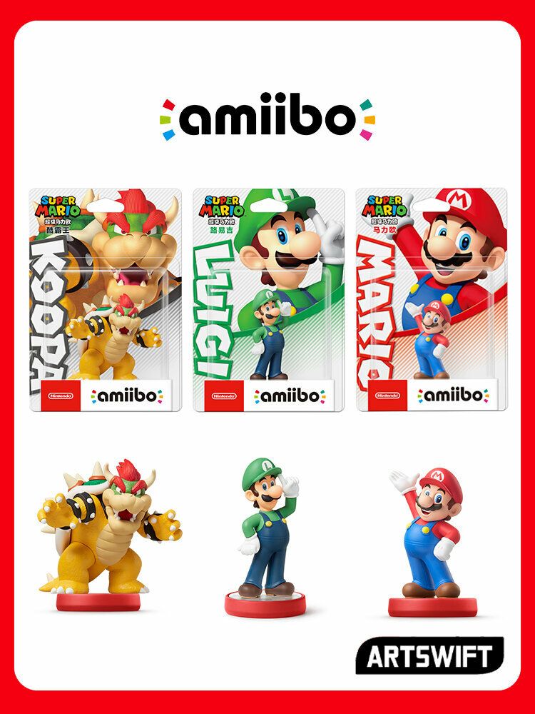Nintendo amiibo Фигурка Марио + Луиджи +Боузер / Mario + Luigi +Bowser (Super Mario Collection) Asian Version ARTSWIFT