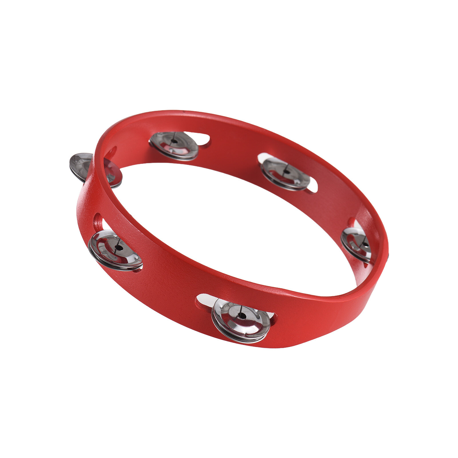 8-дюймовый бубен для взрослых, приятный звенящий звук, красные колокольчики с ручным заводом, деревянные металлические колокольчики, ударные инструменты для дома, школы, вечеринок, Si