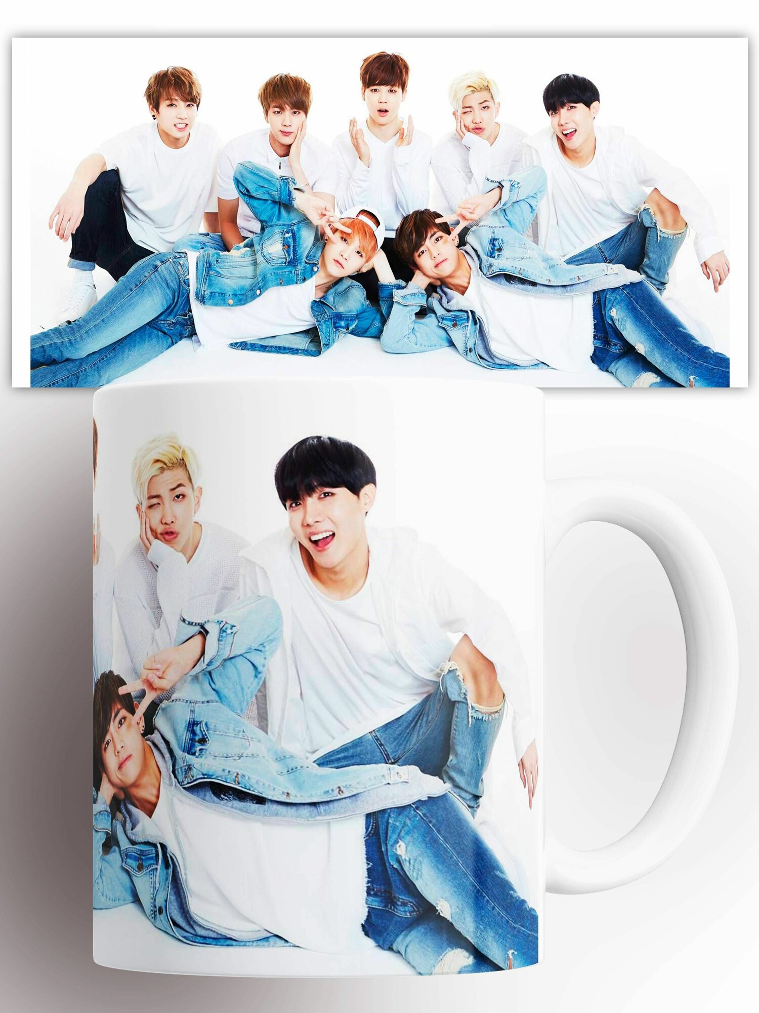 Кружка с принтом BTS 330 мл