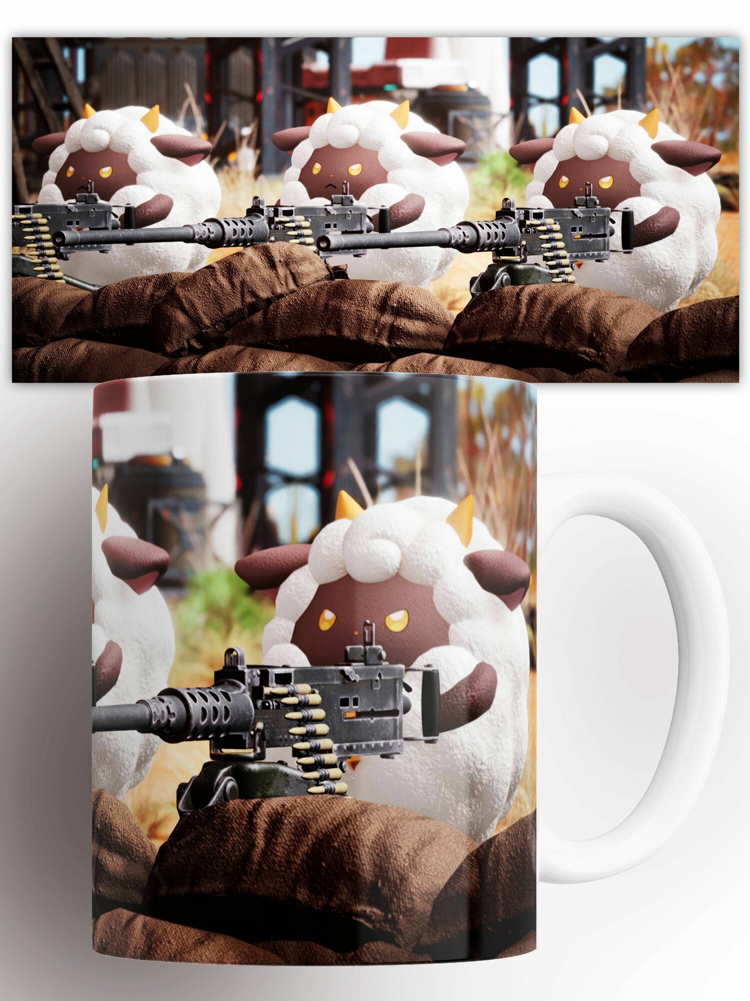 Кружка компьютерная игра Palworld овечки 330 мл