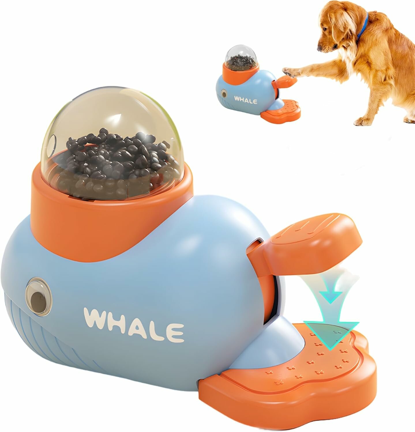 DINGXIAN Кормушка-головоломка для собак в форме кита, интерактивная игрушка для умственного развития, медленная кормушка для мелких и средних собак и кошек, тренажер IQ для снижения вздутия и скуки