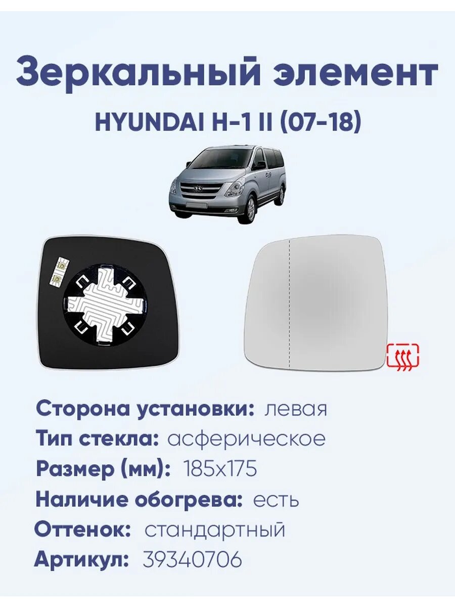 Зеркало HYUNDAI H-1 II (07-18) 39340706