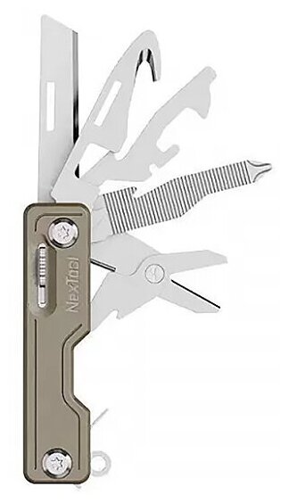 Мультитул NexTool NE20100 Multifunction Knife, 10 функций, брелок, ABS-пластик, нержавеющая сталь