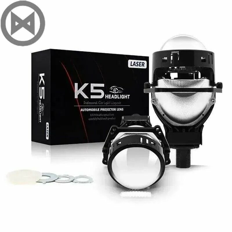 Фары автомобильные, 2 шт, арт. K5 супер лазер, 3 дюйма, Bi led модули в фары автомобиля с простой установкой 55W/65W/12V / В комплекте 2 шт.