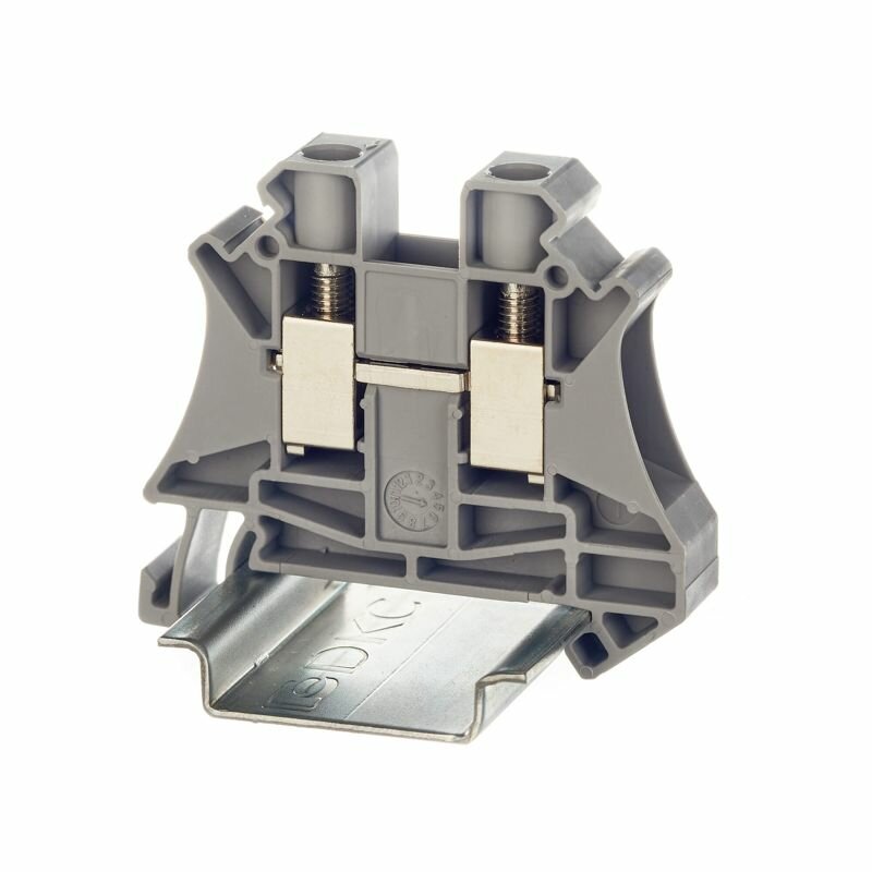 Клемма проходная DKC винтовой зажим, 2 точки подключения 10 кв. мм, серый