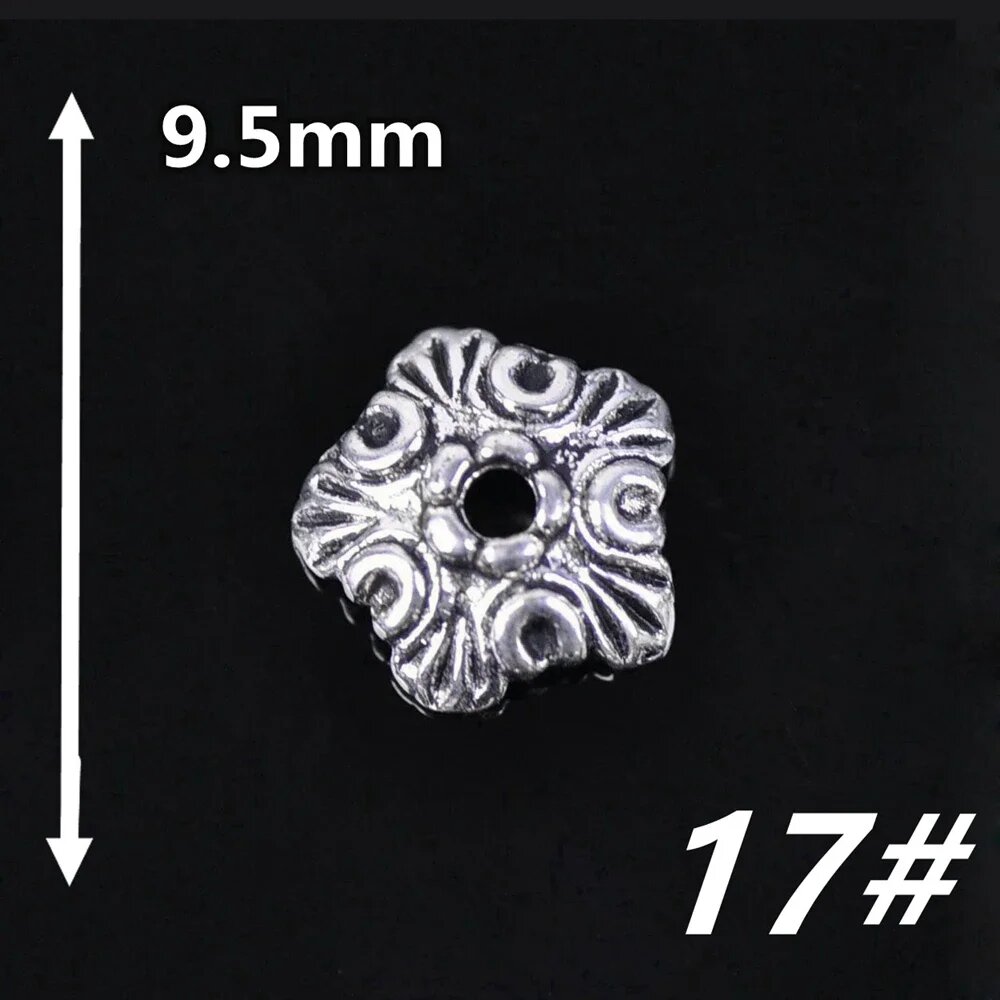Бусина металлическая цветочная 17# Tibetan Silver