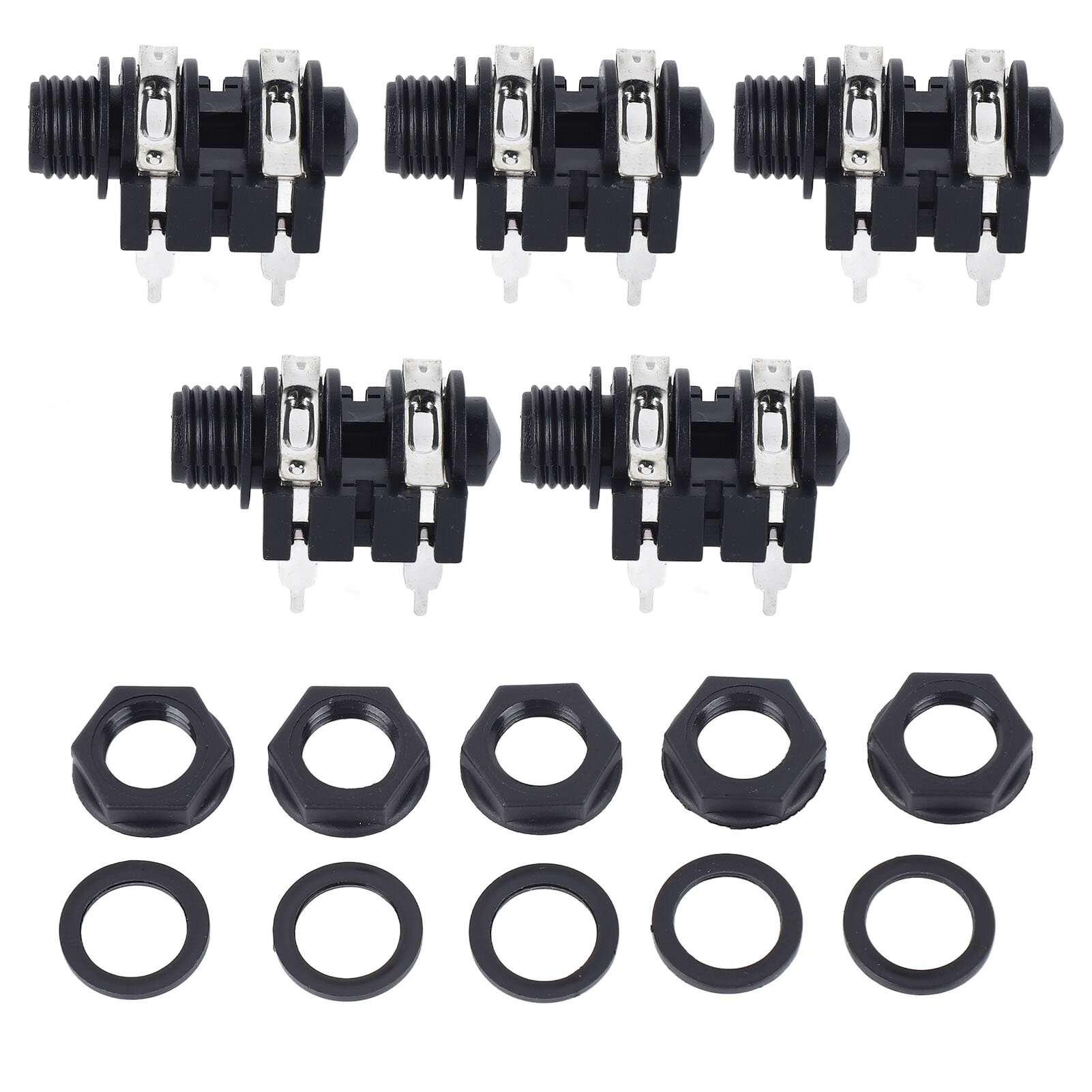 5 шт, 6,35 мм, 4P, стереоразъем, 6,5 мм, вход, стабильная передача, простота в эксплуатации, для микрофона, электрогитары, положительное гнездо
