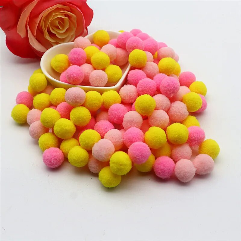 Разноцветные плюшевые помпоны 8-30 мм Розовый, 02 03 05, 30mm 30g 30pcs