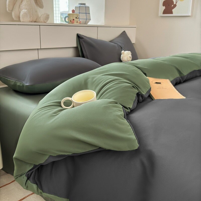 Зимний комплект из четырёх предметов из утолщённого молочного флиса, тёплый пододеяльник из кораллового флиса, двухсторонняя флисовая простыня из трёх предметов,150*200cm