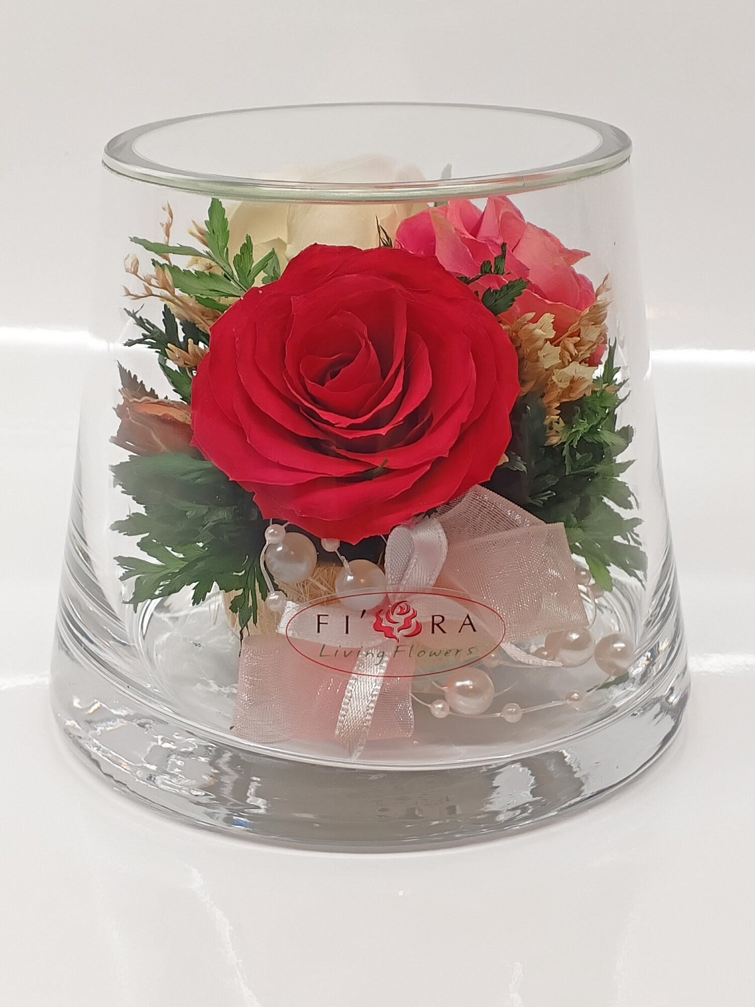 Натуральные цветы в стекле, вакуум