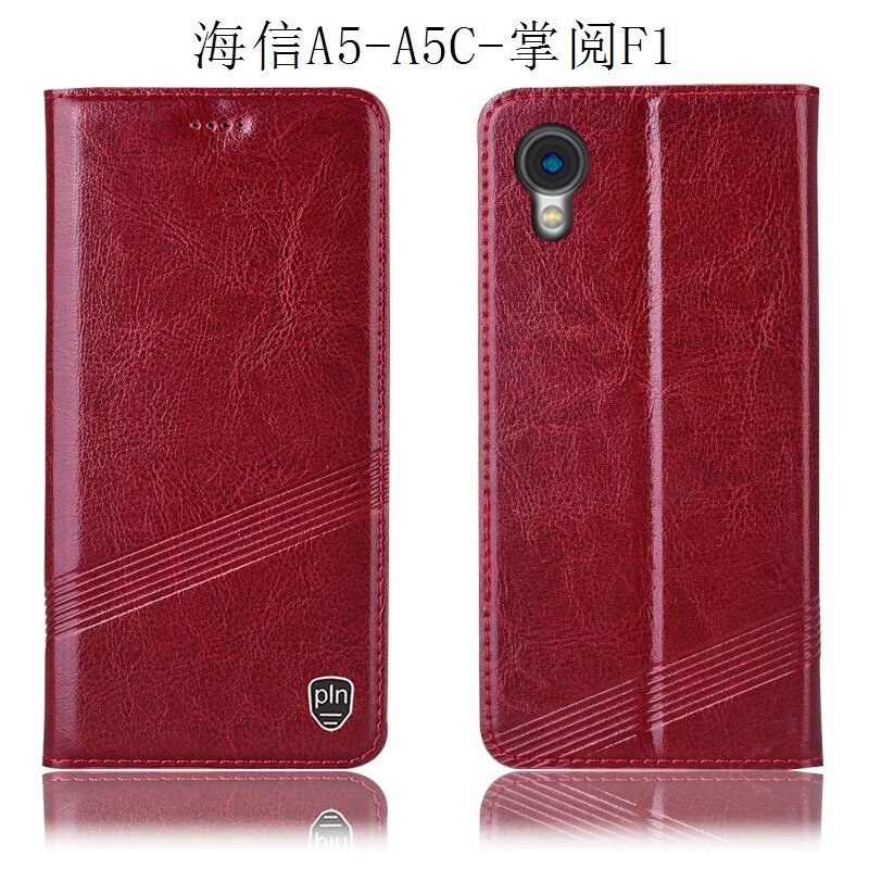 Накладка для телефона Hisense A5/A5C/PocketBook F1 с плоским узором и красным цветом — кожа, защита от падений