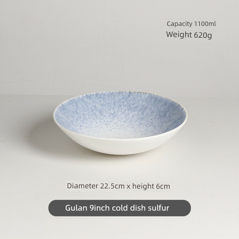 9-дюймовая керамическая тарелка в нежно-лавандовом цвете для салатов и закусок, универсальная столовая посуда