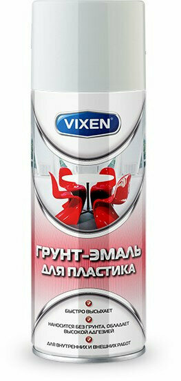 Грунт-эмаль для пластика, белый матовый (ral 9003), аэрозоль 520 мл Vixen арт. vx50103