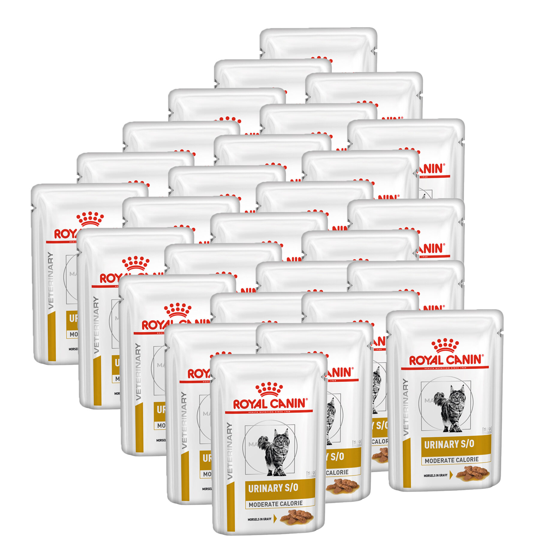 Влажный корм (консервы) ROYAL CANIN URINARY S/O MODERATE CALORIE для взрослых кошек при мочекаменной болезни с умеренным содержанием энергии в соусе пауч, 85 гр x 28 шт.