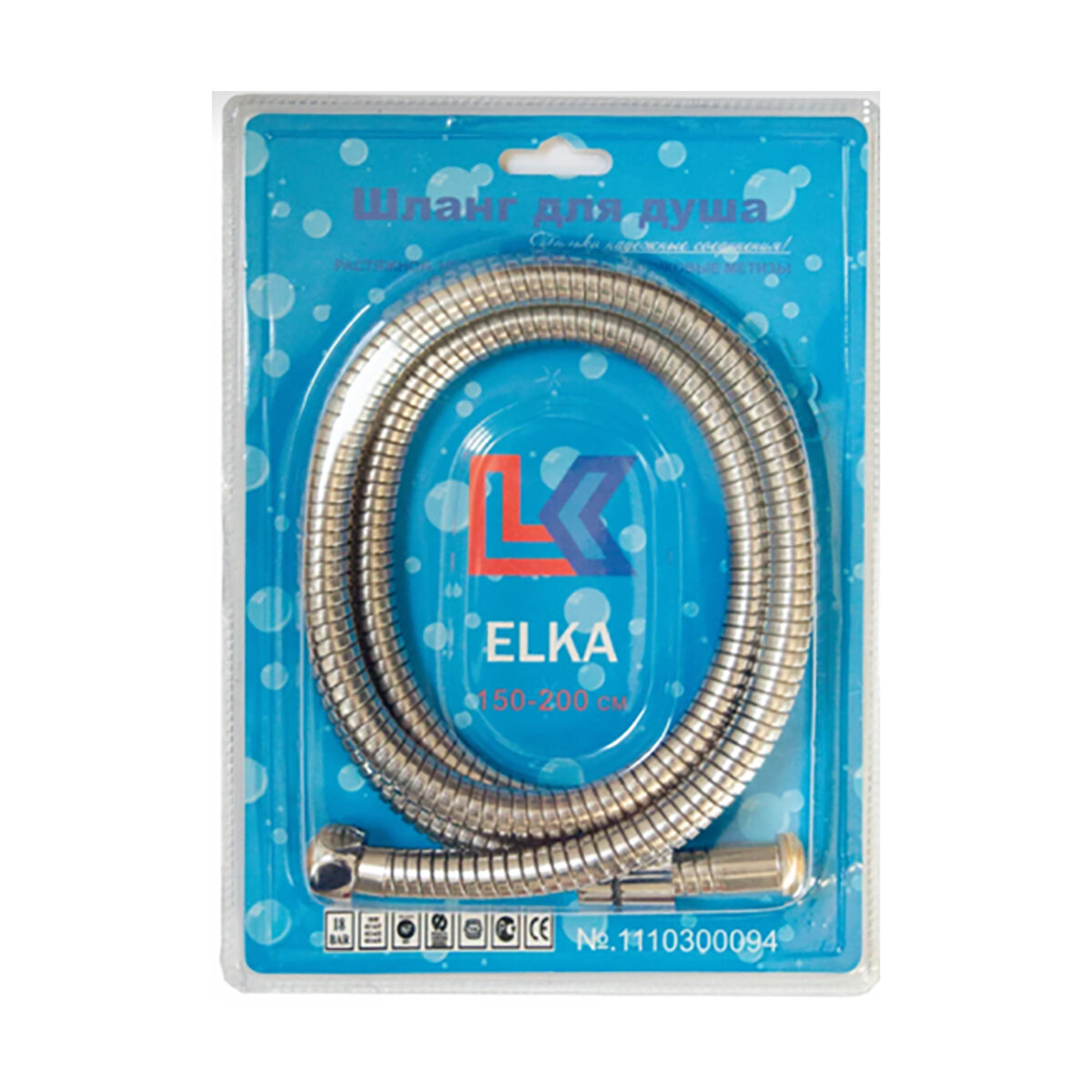 Шланг для душа ELKA растяжной, 1,5-2,0 м, D 14 мм, EPDM, гайка-Zn