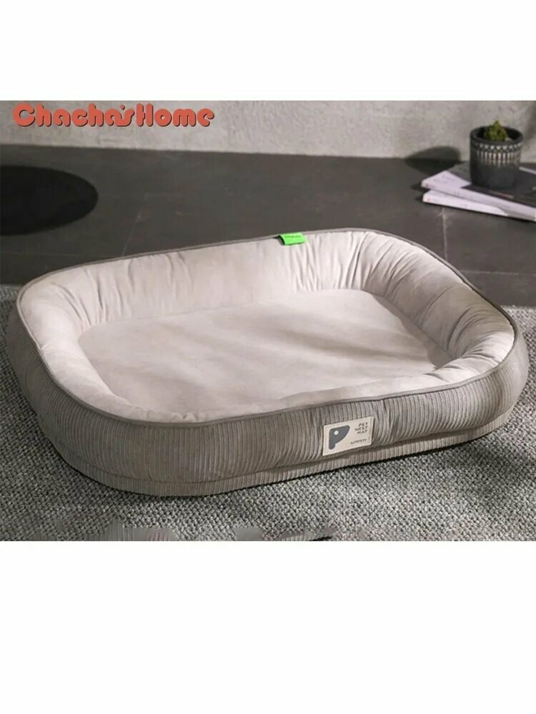 Chachashome Лежанка для кошек и собак премиум-класса (75х60 см, серая, PBD015)