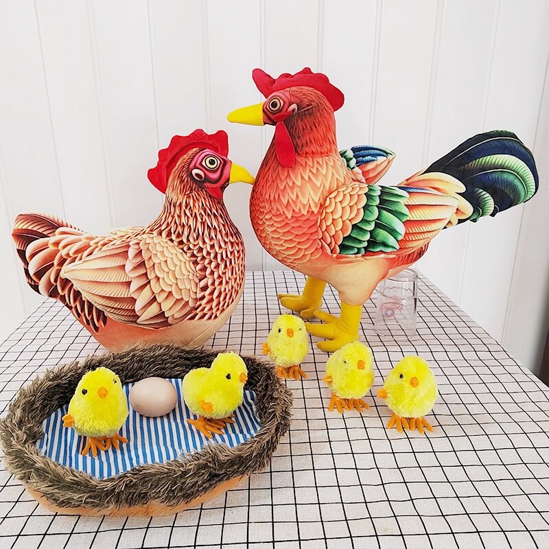 Имитация куклы цыпленка, плюшевая игрушка, большой петух, курица, тряпичная кукла, свадебная курица, детский подарок на